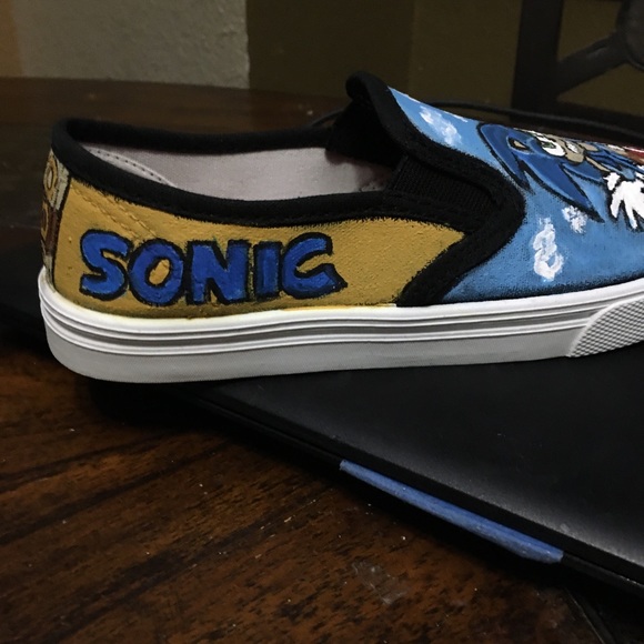 wonder nation | Shoes | Cartoon Hand Painted Shoes Sonic The Hedgehog ...